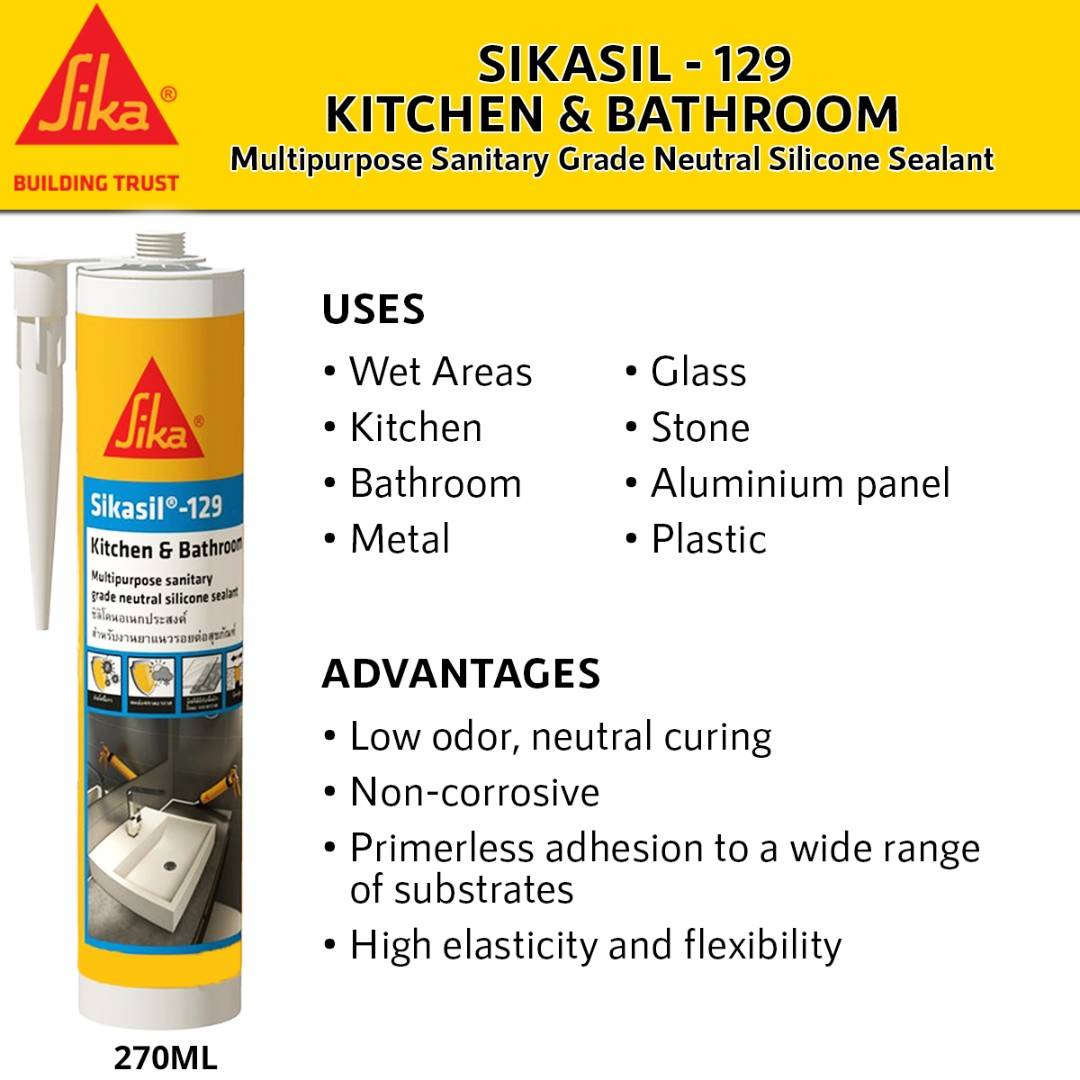 Sikaseal Kitchen And Bathroom Silicone Sealant Colours at Roger ...